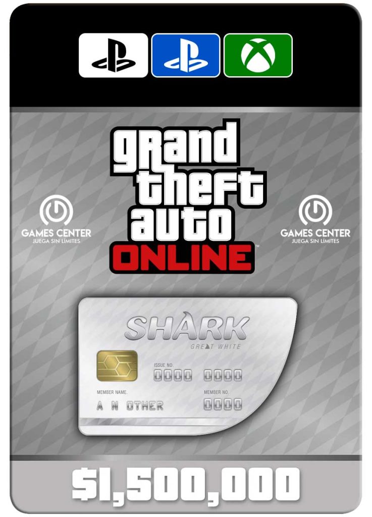 GTA Online: Great White Shark Cash Card - $1,500,000 - GAMES CENTER PERÚ