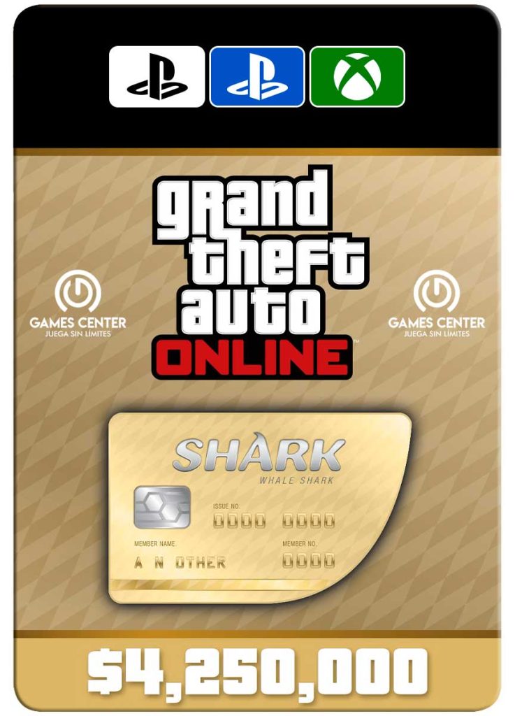 GTA Online: Whale Shark Cash Card - $4,250,000 - GAMES CENTER PERÚ