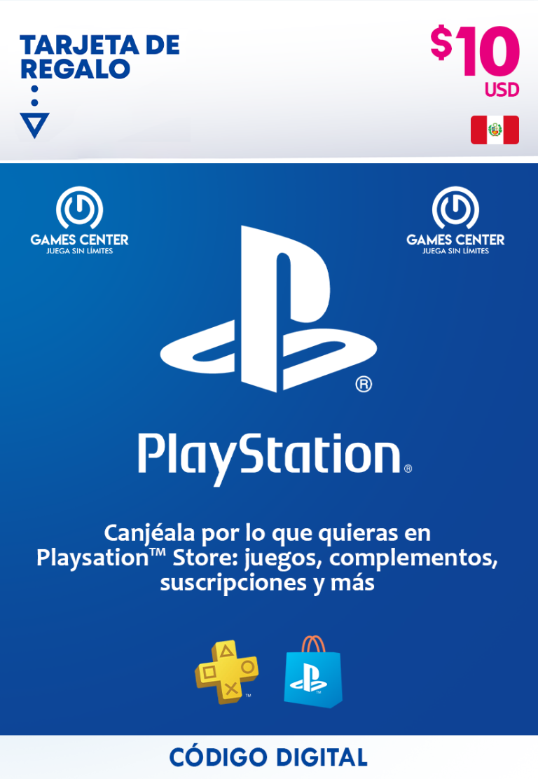 TARJETAS PLAYSTATION - PSN CARD PERÚ – desde 10$ a 100$ - GAMES CENTER PERÚ