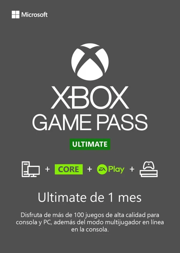 Xbox Game Pass Ultimate 1 Mes LATAM - GAMES CENTER PERÚ